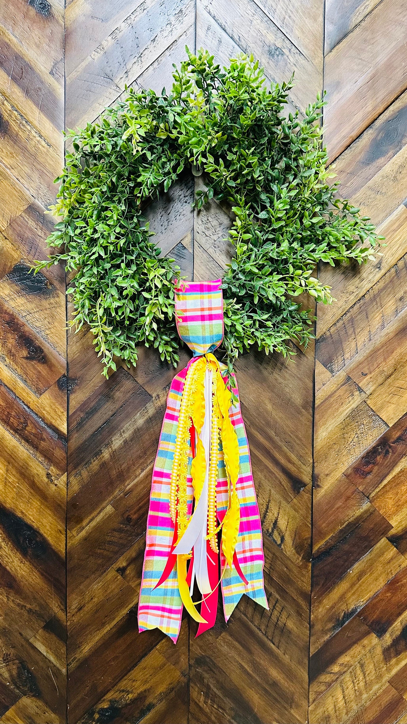 Ribbon Sash for Wreath, Dupioni Plaid Ribbon Sash for Front Door, Sash ...