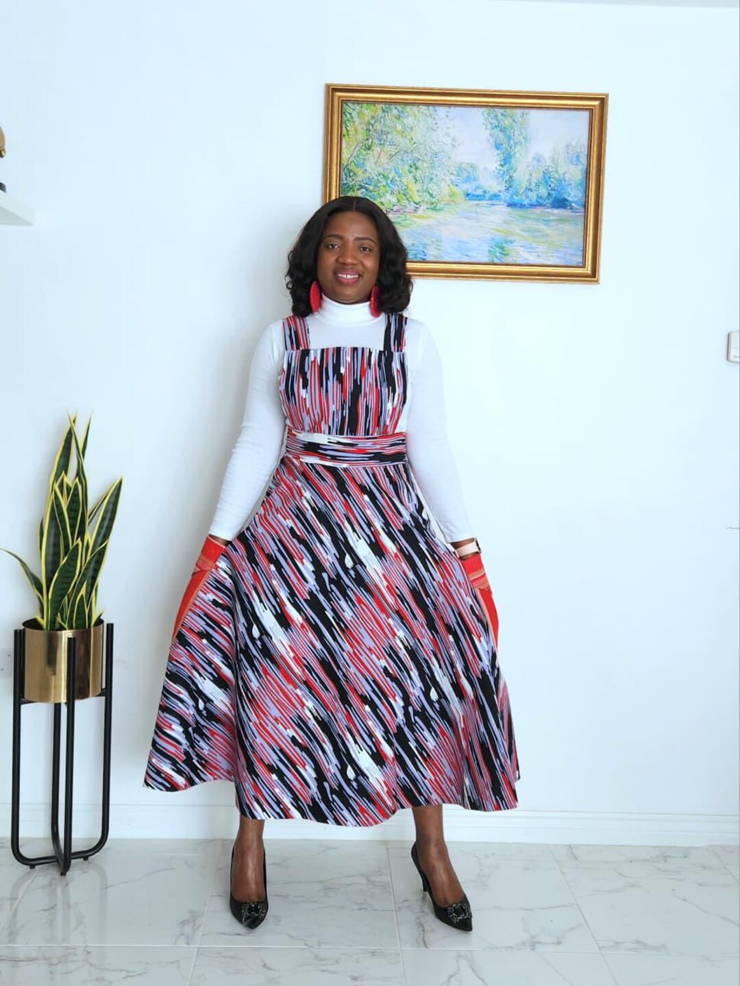 2 in 1 Detachable Ankara Pinafore Dress Can Be Worn as a Dress or Skirt ...