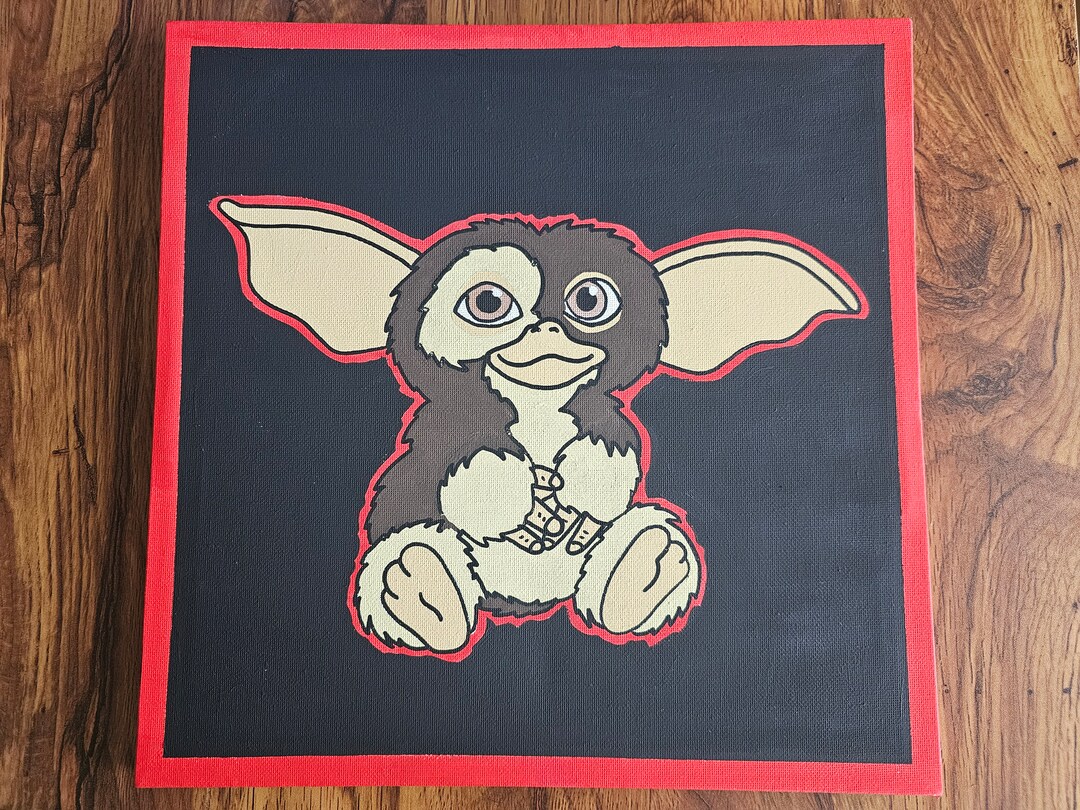 Gizmo 30cm X 30cm Wall Art, Cartoon Painting, Canvas, Decoration, Fun ...
