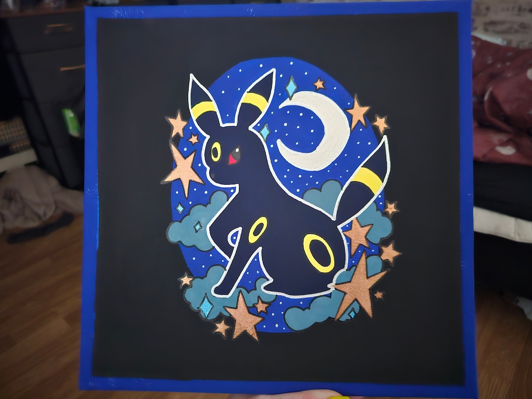 Umbreon - 30cm X 30cm - Wall Art, Cartoon Painting, Canvas, Decoration ...