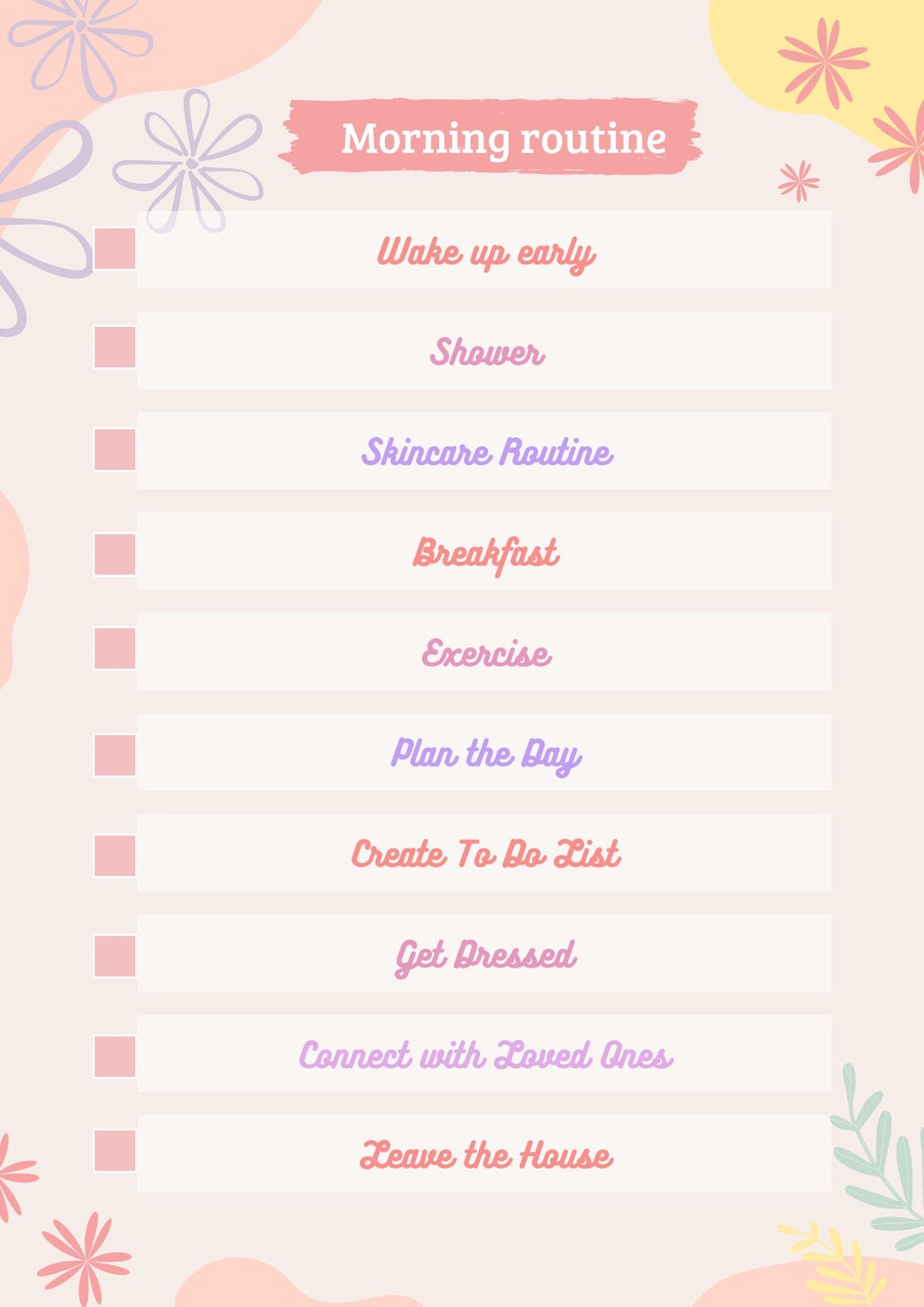 Check List / Morning Routine / Digital Planning / Morning Job List ...