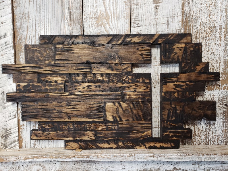 Hand Distressed Wood Cross Art - Etsy