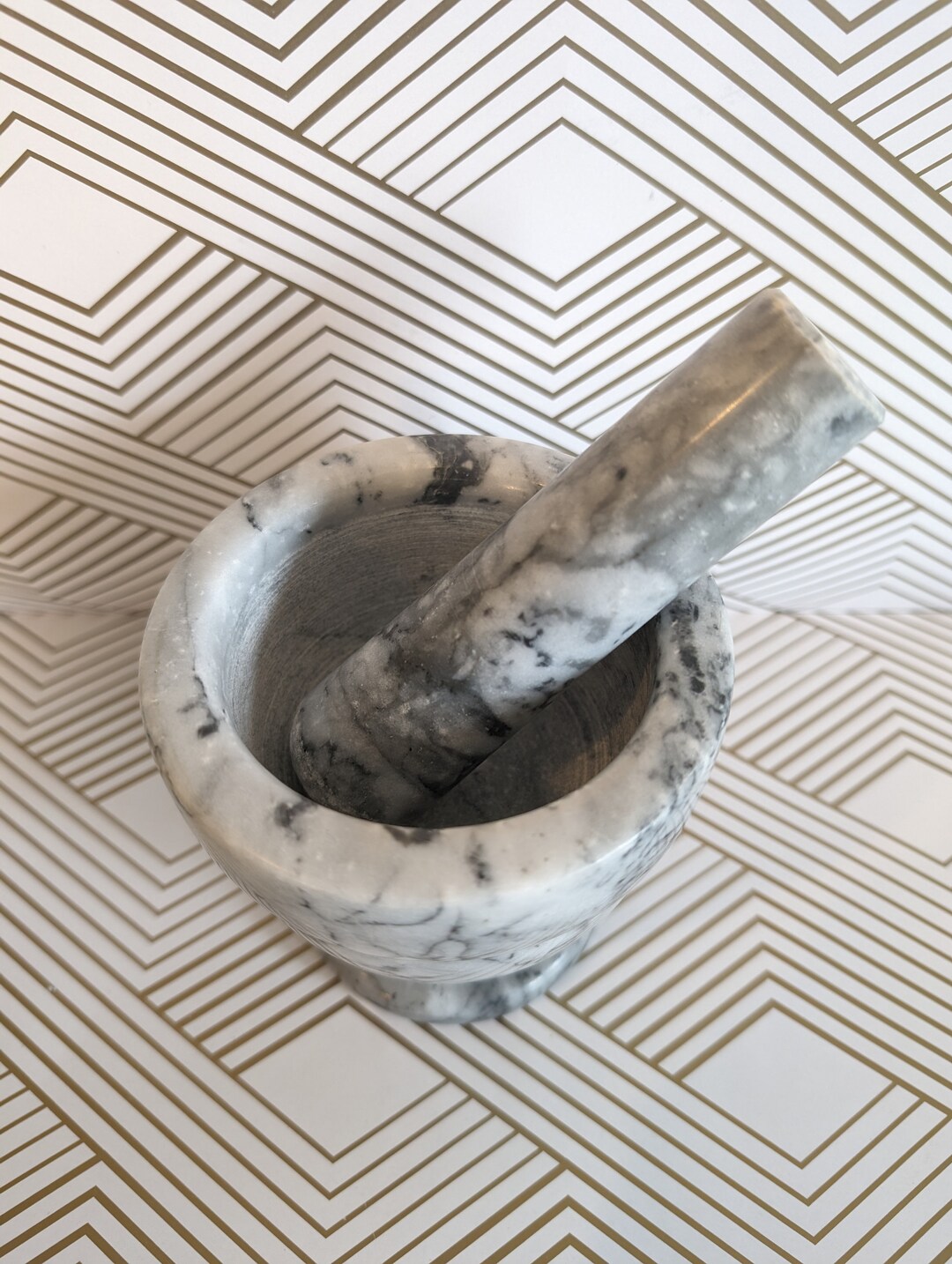 Vintage Marble Stone Mortar and Pestle - Etsy