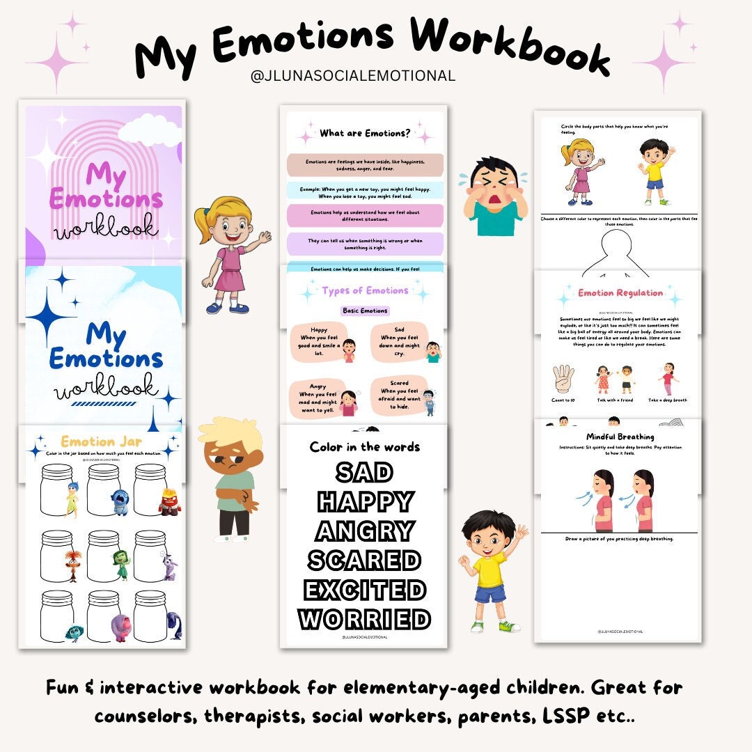 Emotions Workbook/ Mi Cuaderno De Emociones: Elementary Aged Children ...