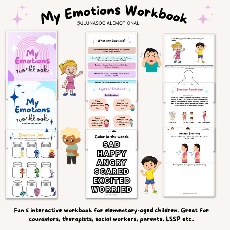 Emotions Workbook/ Mi Cuaderno De Emociones: Elementary Aged Children ...