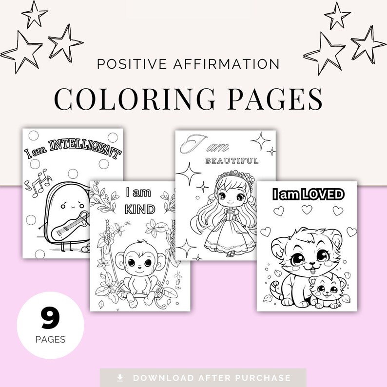 Positive Affirmation Coloring Book - Etsy