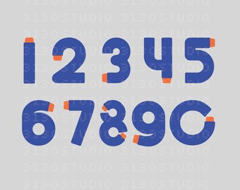 Numbers SVG. Cricut Cut Files, Silhouette. Layered Files. Dart Numbers ...
