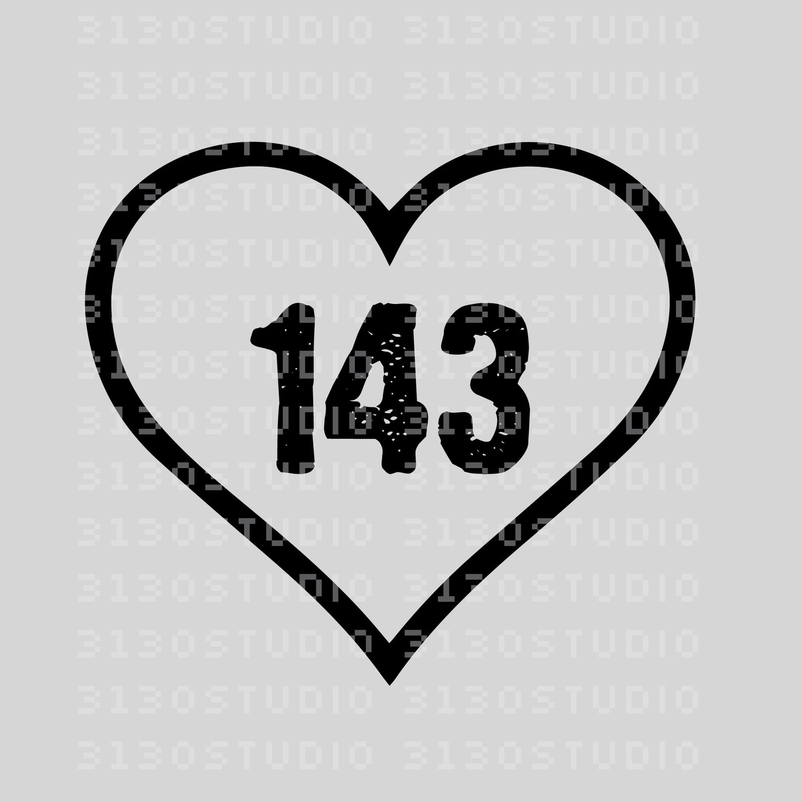 143 I Love You Heart Graphic Svg, Eps, Dxf, Png - Etsy