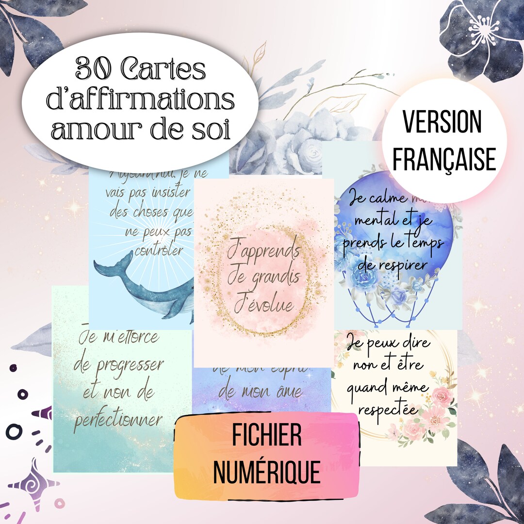 Printable Positive Affirmation Cards, Printable Self-love Affirmation ...