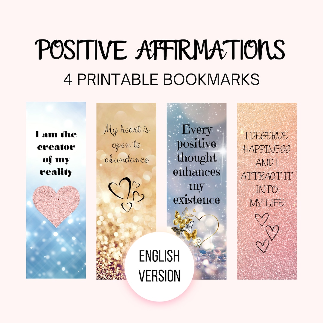 Printable Positive Quotes Bookmarks, Printable Positive Affirmations ...