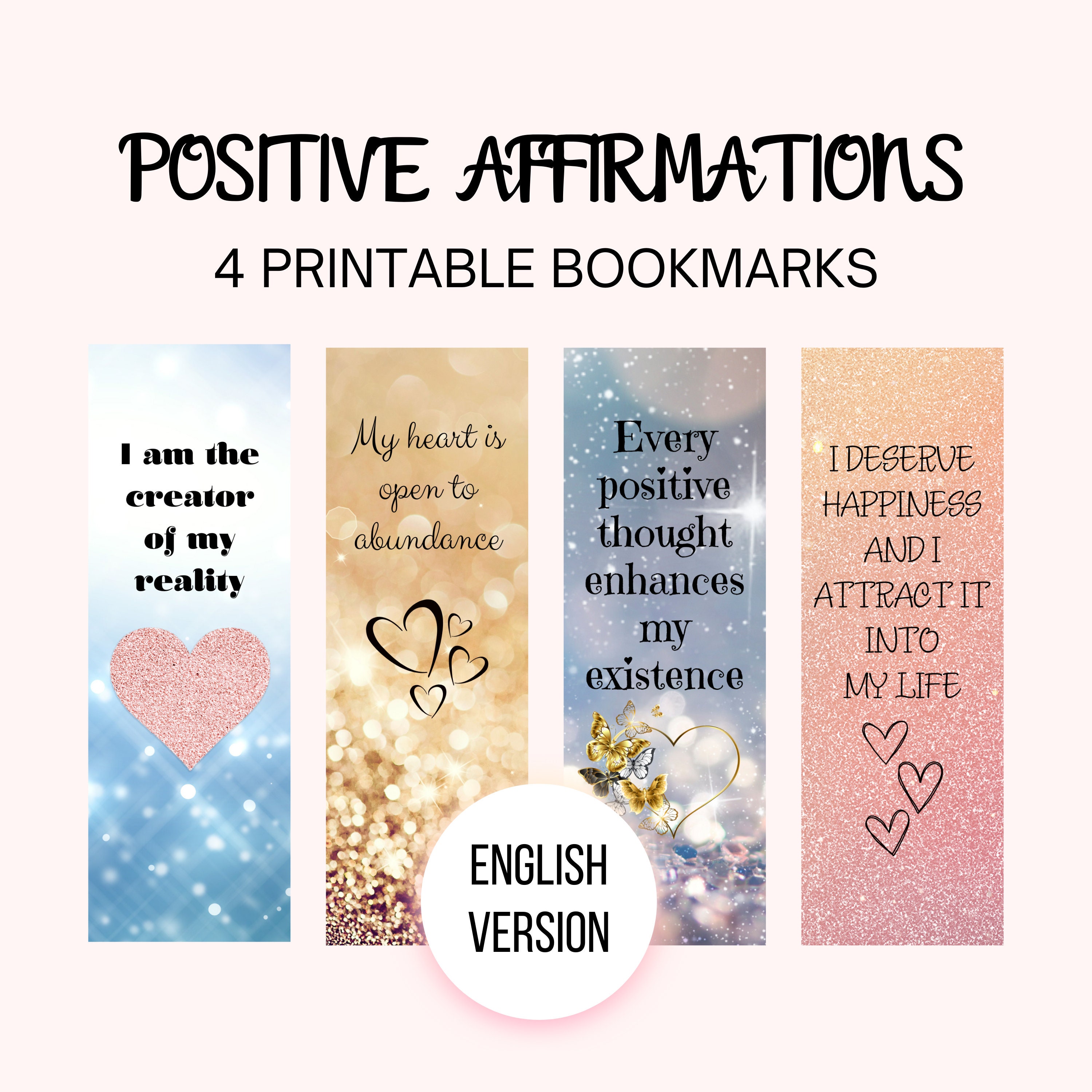 Printable Positive Quotes Bookmarks, Printable Positive Affirmations ...