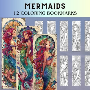 Coloring Bookmarks Sea Creatures - Etsy