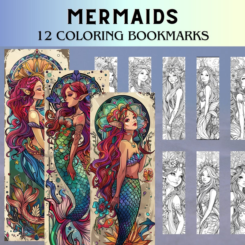 Coloring Bookmarks Sea Creatures - Etsy