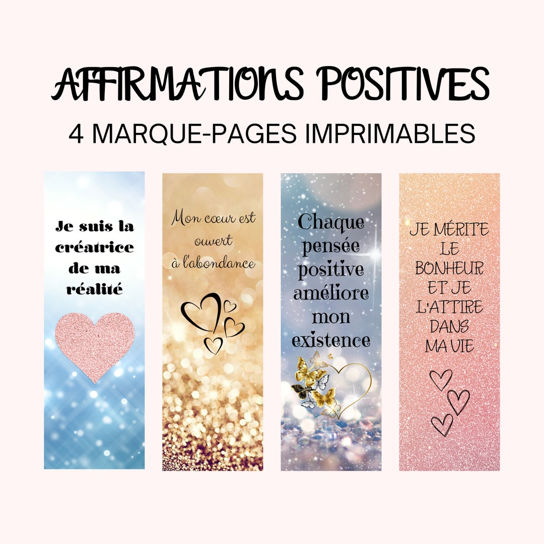 Printable Positive Affirmations Bookmarks for Women, Printable Positive ...