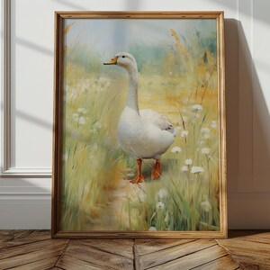 Duck Nature Scenery Digital Print, Vintage Oil Painting, Digital ...