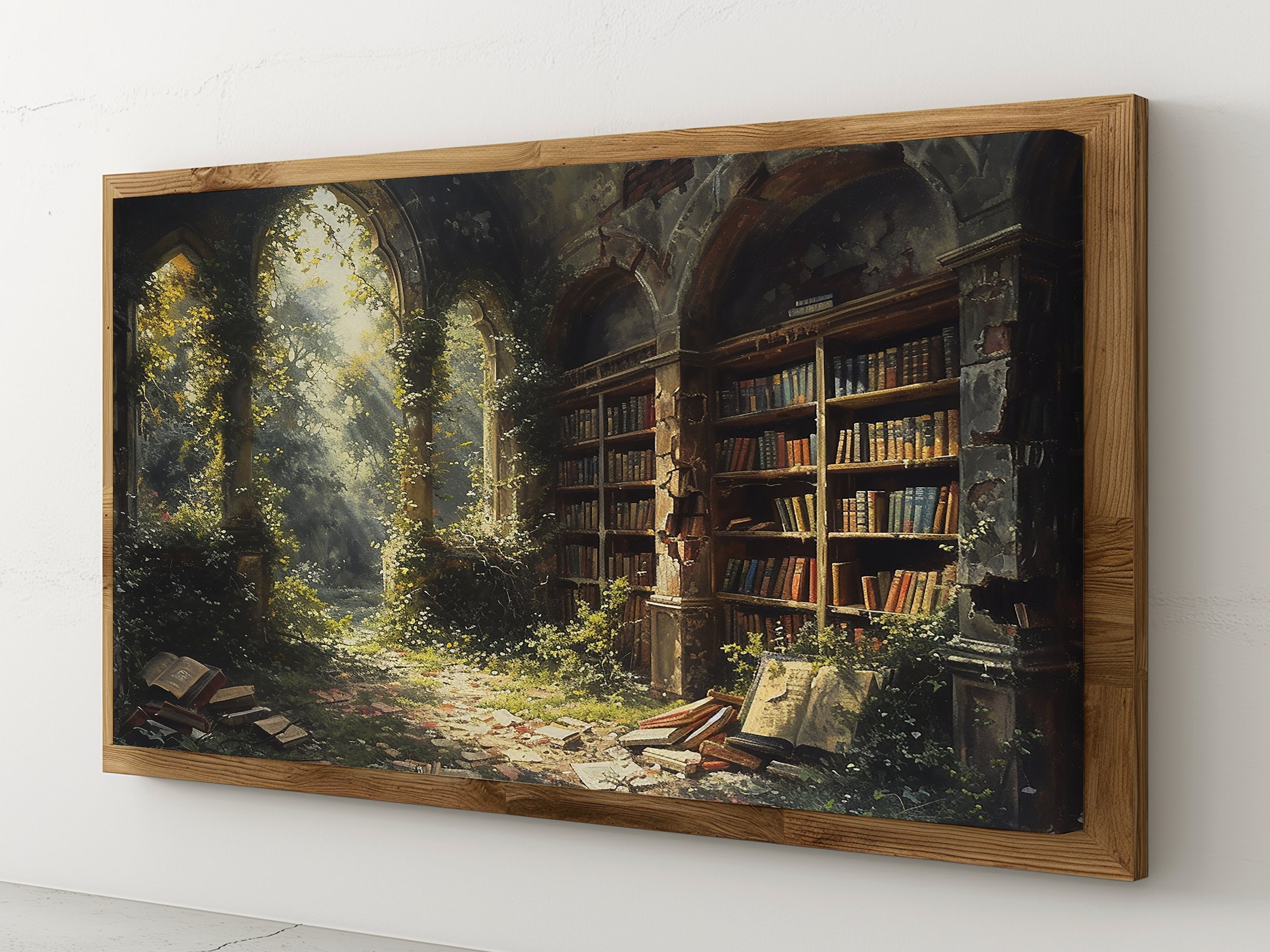 Abandoned Library Digital Print | Moody Victorian Inspired Art Painting ...