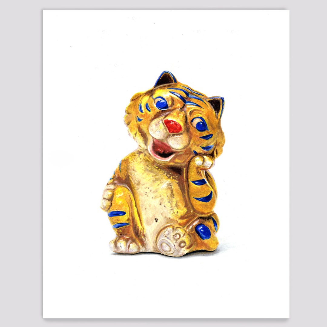 Tiger Bank Limited Edition Print Colored Pencil Realism Drawing - Etsy