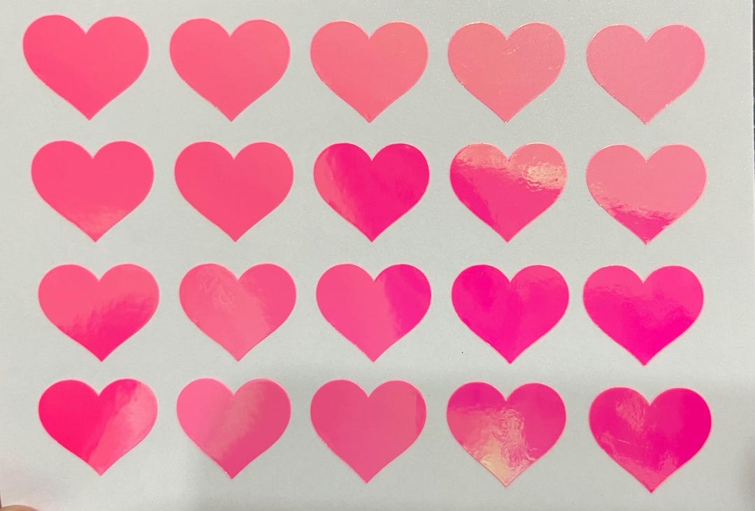 Heart Vinyl Decals: Permanent Adhesive, .75 Inch - 20 Pack - Etsy