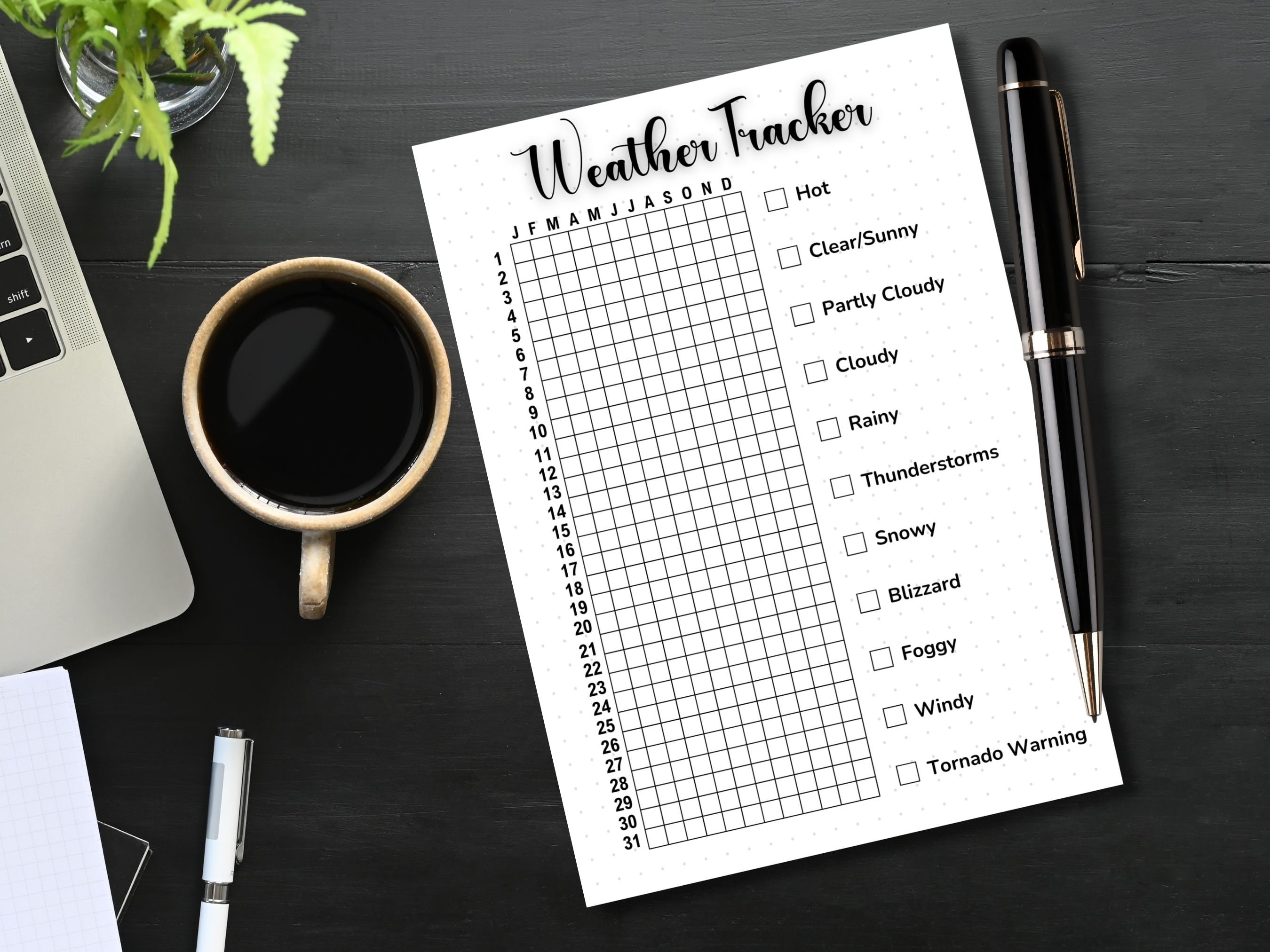 Weather Tracker Printable Weather Tracker A5, A4 & Letter Journal Page ...