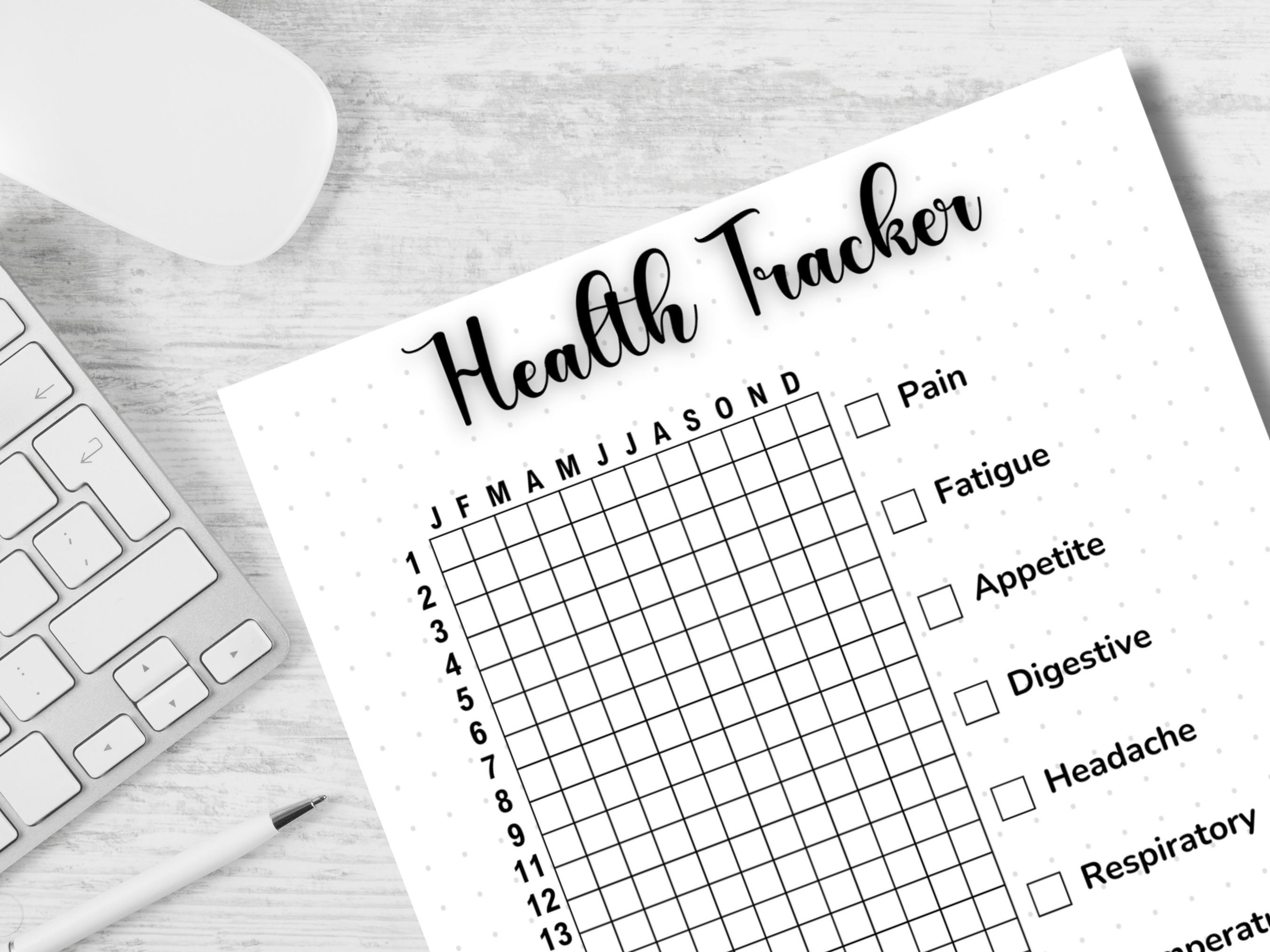Health Tracker Journal Printable Health Tracker A5, A4 & Letter Journal ...