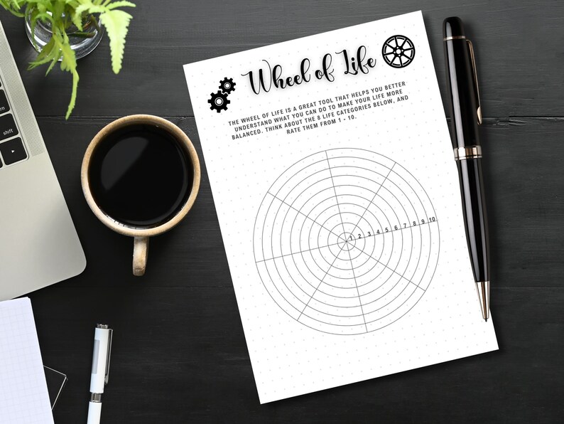 Wheel of Life Printable Wheel of Life A5, A4 & Letter Journal Page ...