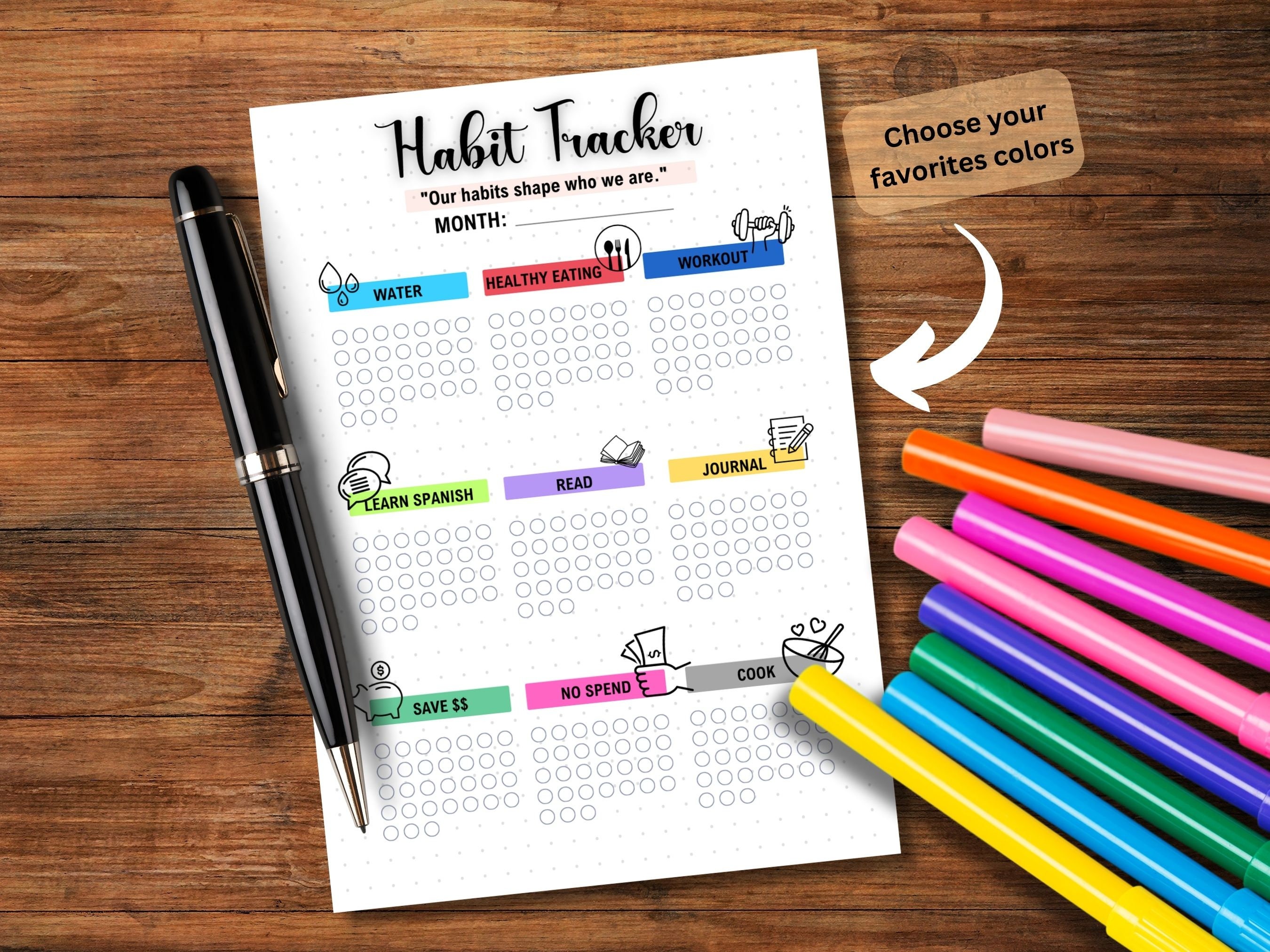 Habit Tracker Printable Habit Tracker A5, A4 & Letter Journal Page ...
