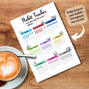 Printable Habit Tracker: Daily & Monthly Goal Log (A5, A4, Letter) (PDF ...