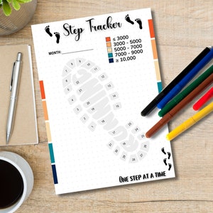 Step Tracker Monthly Challenge | Printable Step Tracker | A5, A4 ...