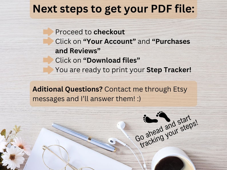 Printable Monthly Step Tracker: A5, A4, Letter Sizes - Etsy