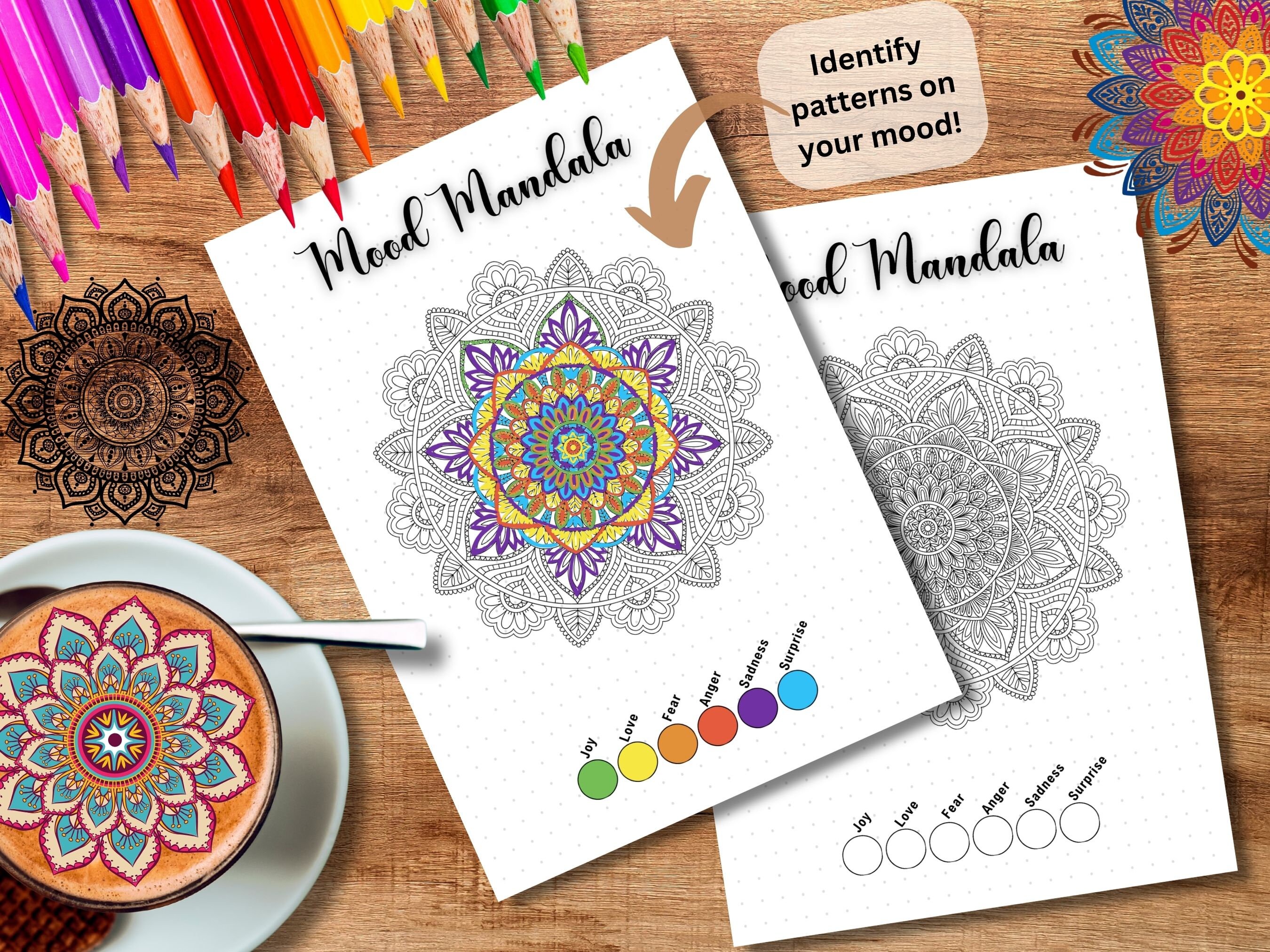 Mood Tracker Mandala Printable Mood Tracker A5, A4 & Letter Journal ...