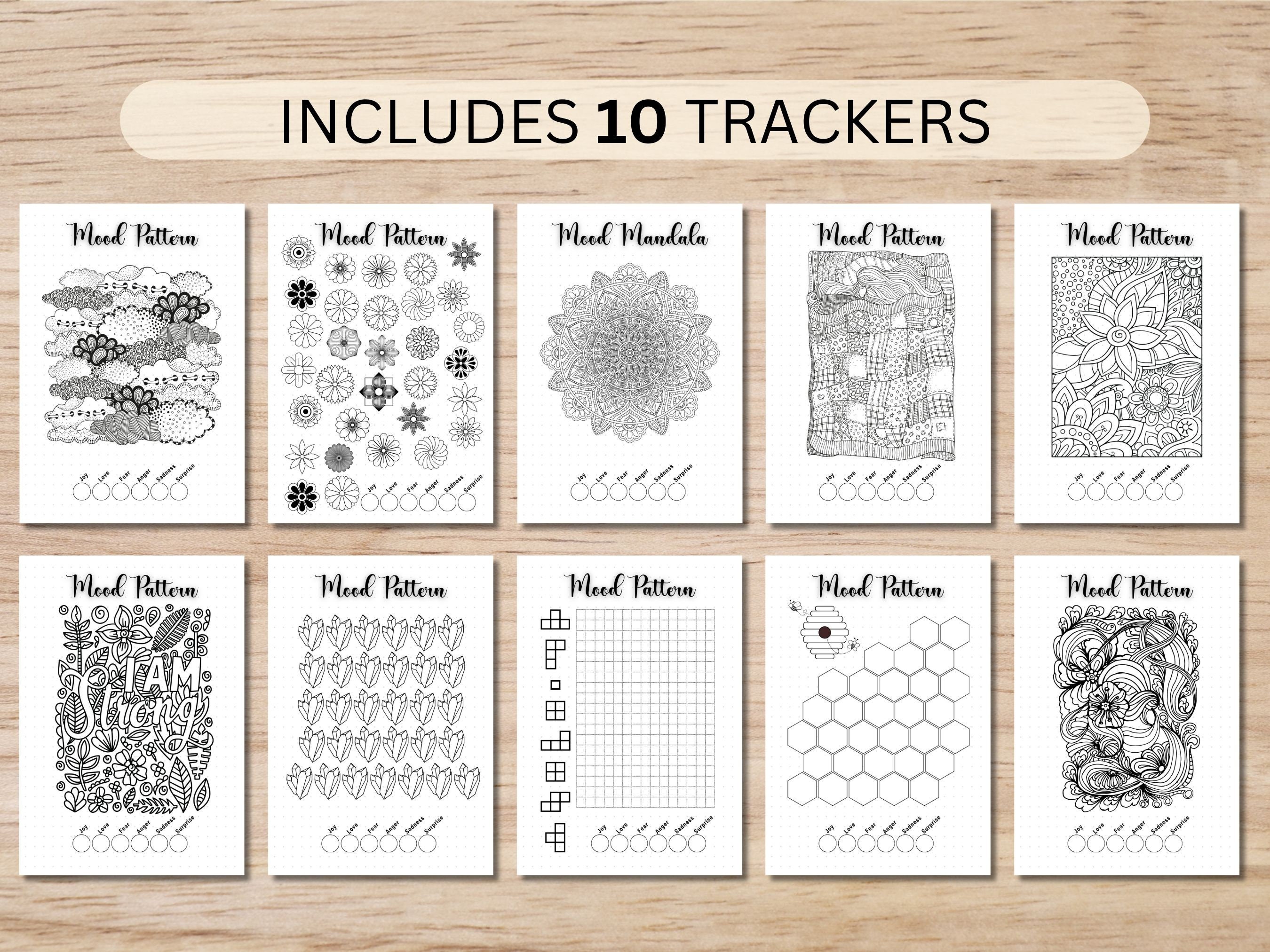 Mood Tracker Bundle | Printable Mood Tracker Bundle | A5, A4 & Letter ...