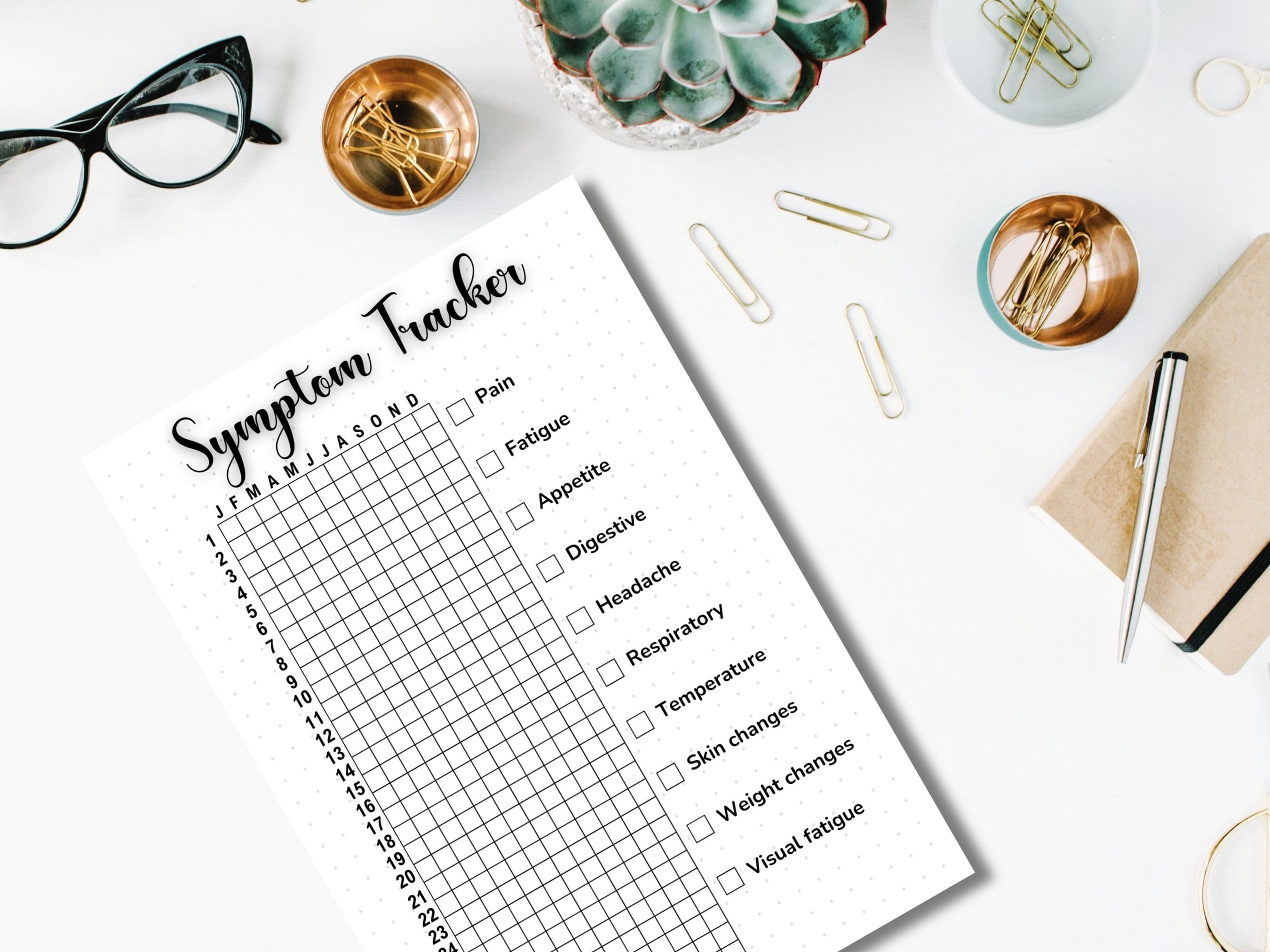 Symptom Tracker Journal Printable Symptom Tracker A5, A4 & Letter ...