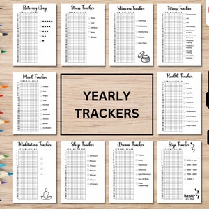 Yearly Tracker Bundle | Printable Tracker Bundle | A5, A4 & Letter ...