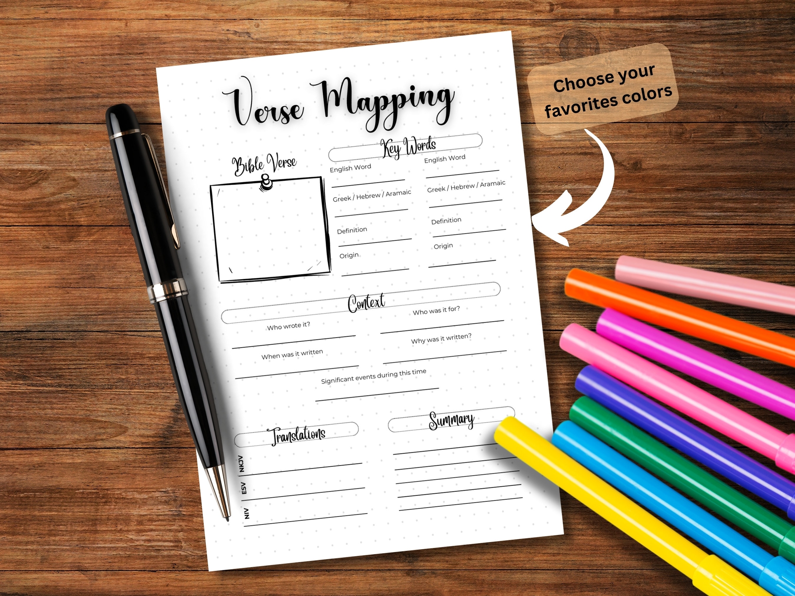 Bible Verse Mapping Printable Bible Study Guide Devotional Journal