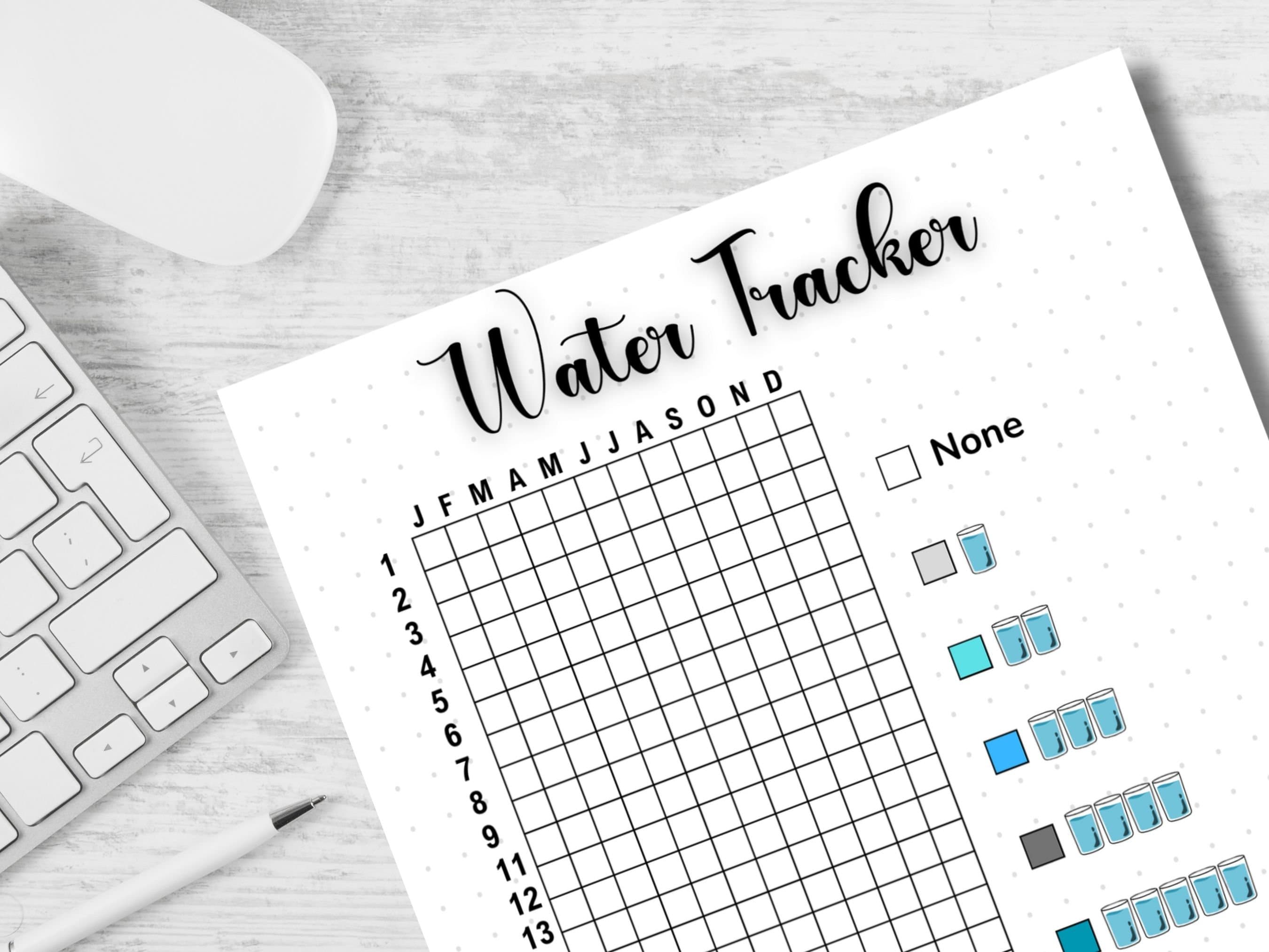 Water Tracker Printable Water Tracker A5, A4 & Letter Journal Page ...