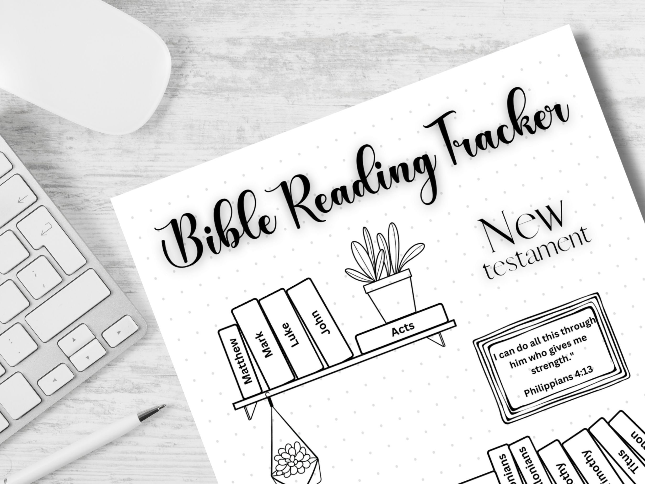 Bible Reading Tracker A5, A4 & Letter Page Old Testament New Testament ...