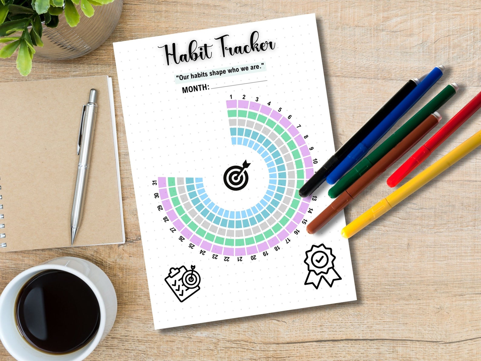 Habit Tracker Printable Habit Tracker A5, A4 & Letter Journal Page ...