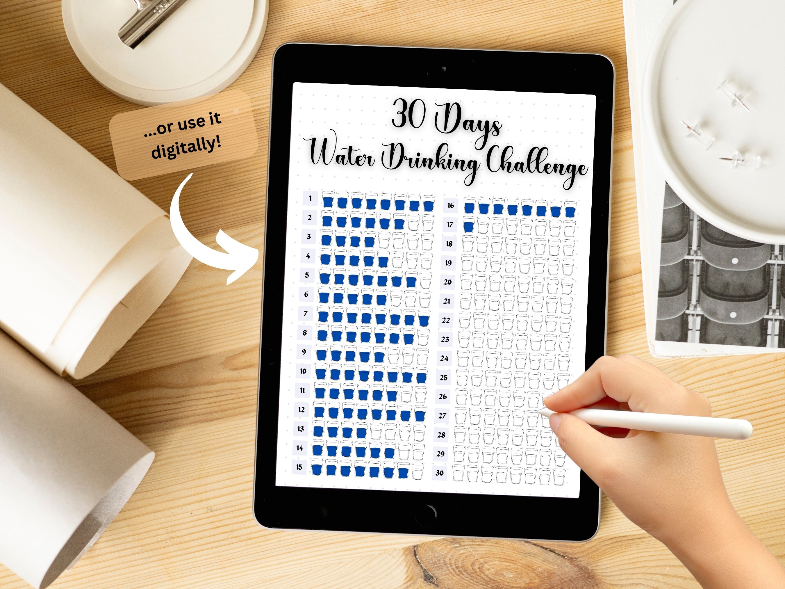 30 Day Water Drinking Challenge | Water Drinking Tracker | Daily Water ...