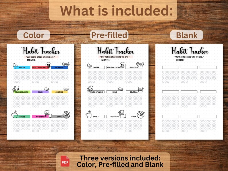 Habit Tracker Printable Habit Tracker A5, A4 & Letter Journal Page ...