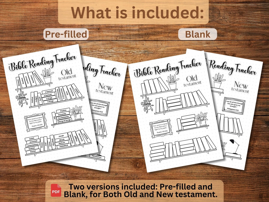Bible Reading Tracker A5, A4 & Letter Page Old Testament New Testament ...