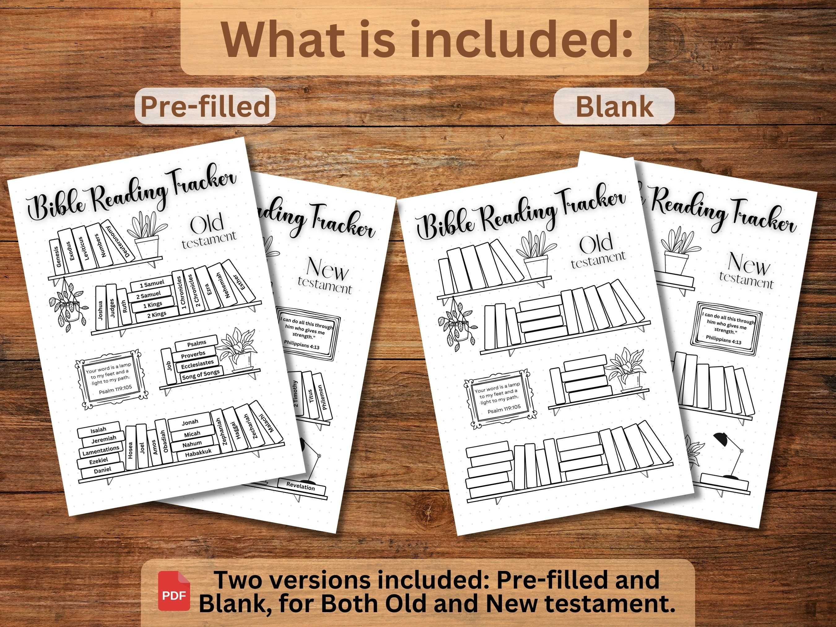 Bible Reading Tracker A5, A4 & Letter Page Old Testament New Testament ...