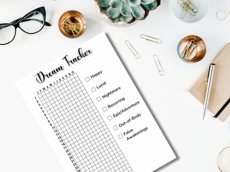 Dream Tracker | Printable Tracker | Dream Log | A5, A4 & Letter Journal ...