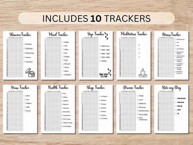 Yearly Tracker Bundle | Printable Tracker Bundle | A5, A4 & Letter ...