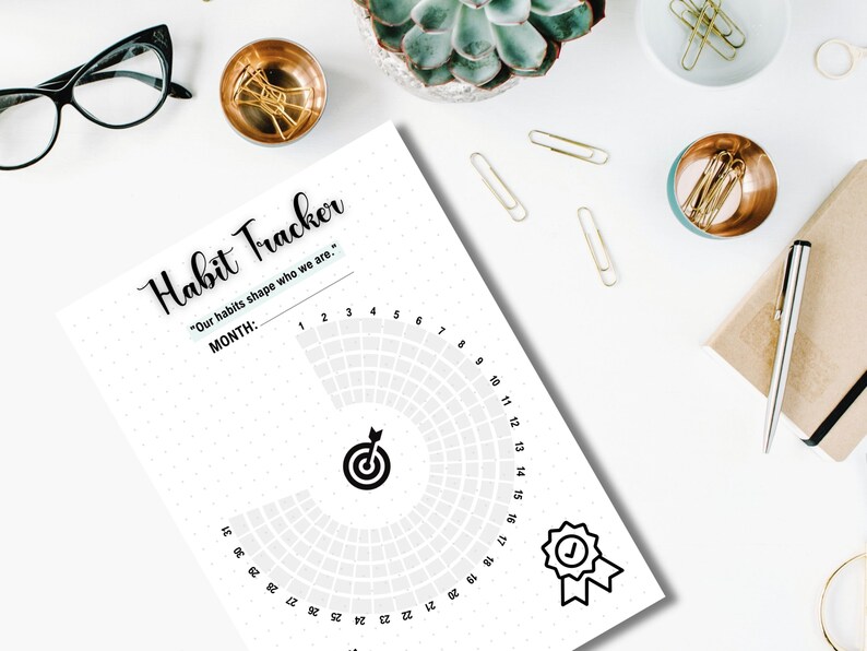 Habit Tracker | Printable Habit Tracker | A5, A4 & Letter Journal Page ...