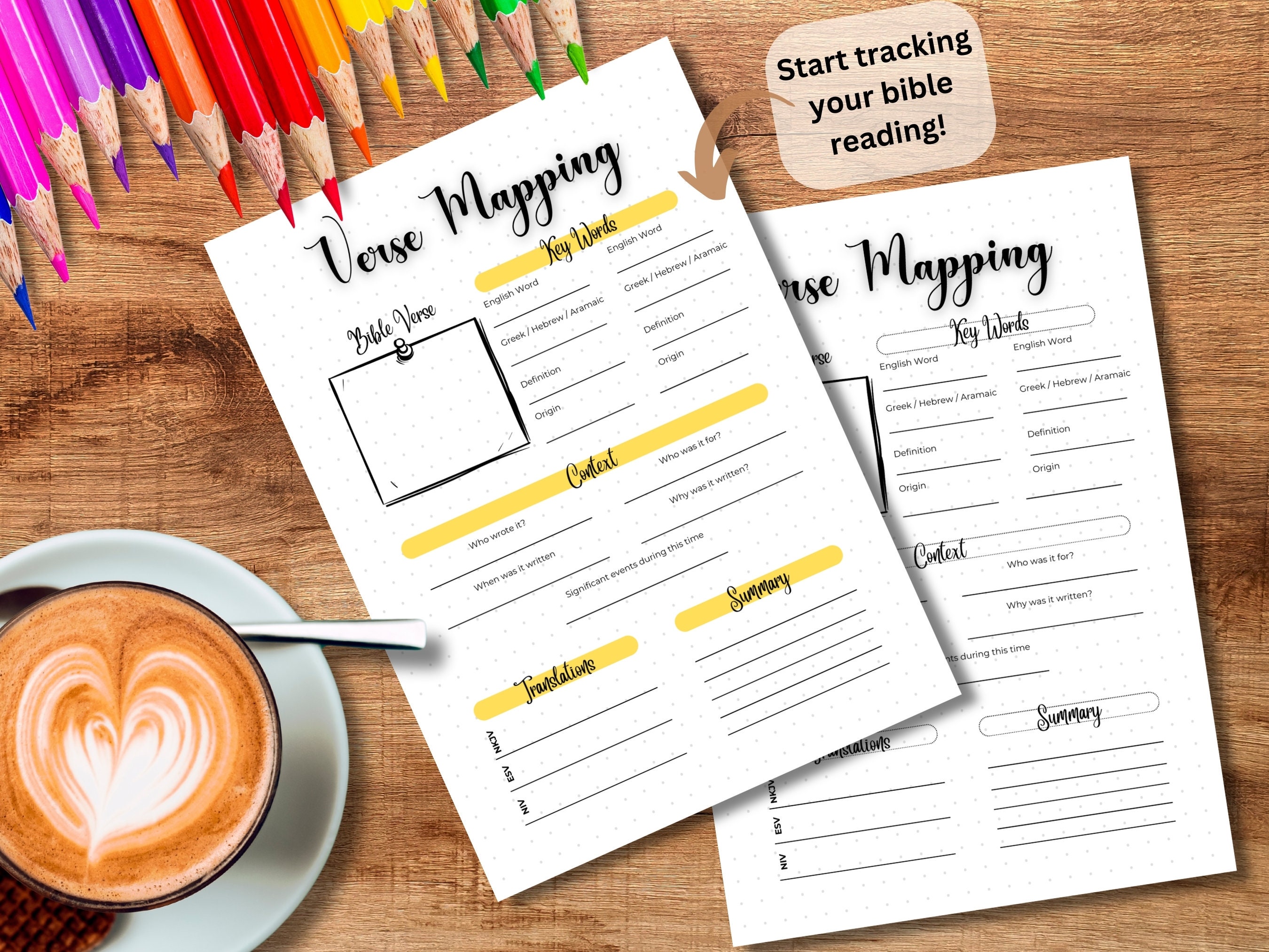 Bible Verse Mapping Printable Bible Study Guide Devotional Journal A5 ...