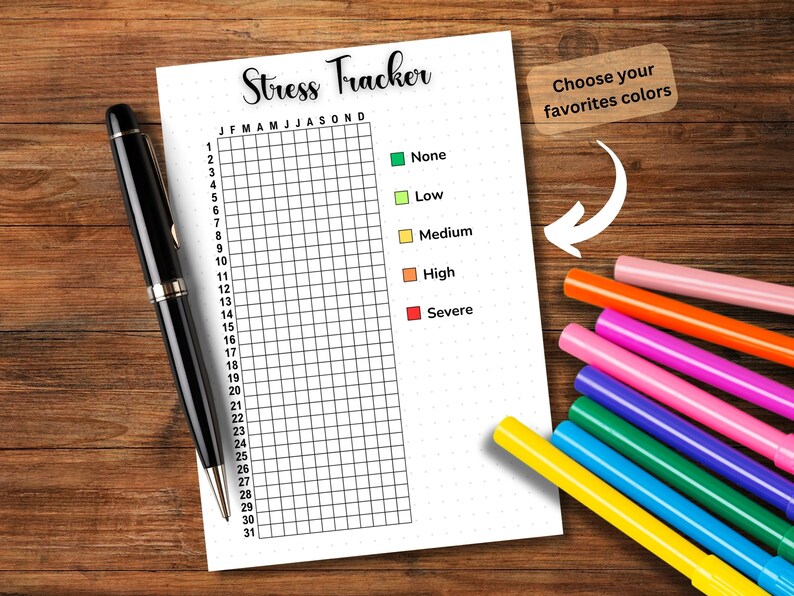 Stress Tracker Journal | Printable Stress Tracker | A5, A4 & Letter ...