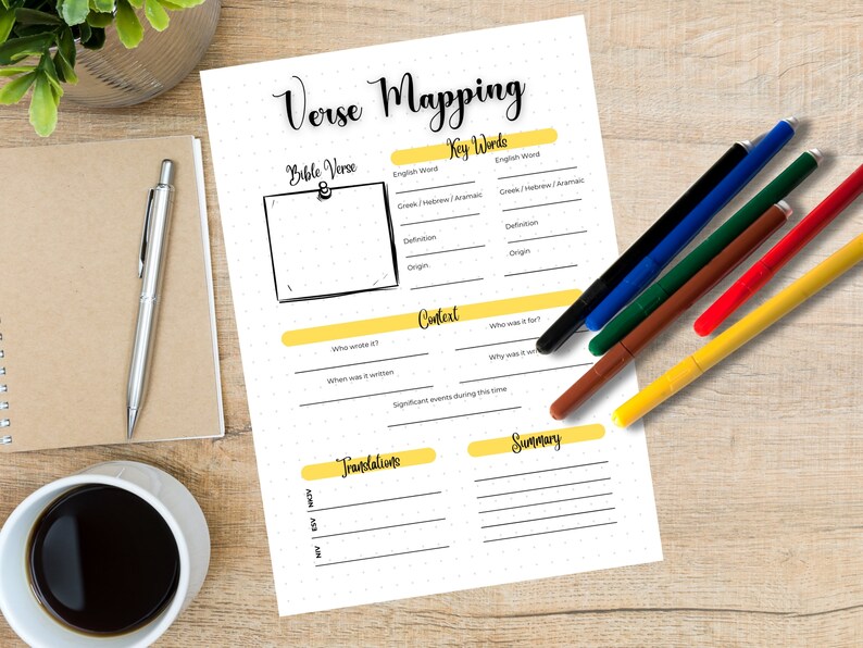 Bible Verse Mapping Printable | Bible Study Guide | Devotional Journal ...