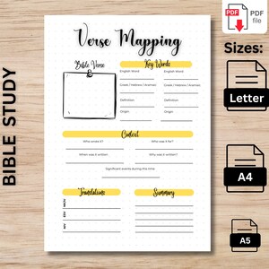 Bible Verse Mapping Printable | Bible Study Guide | Devotional Journal ...