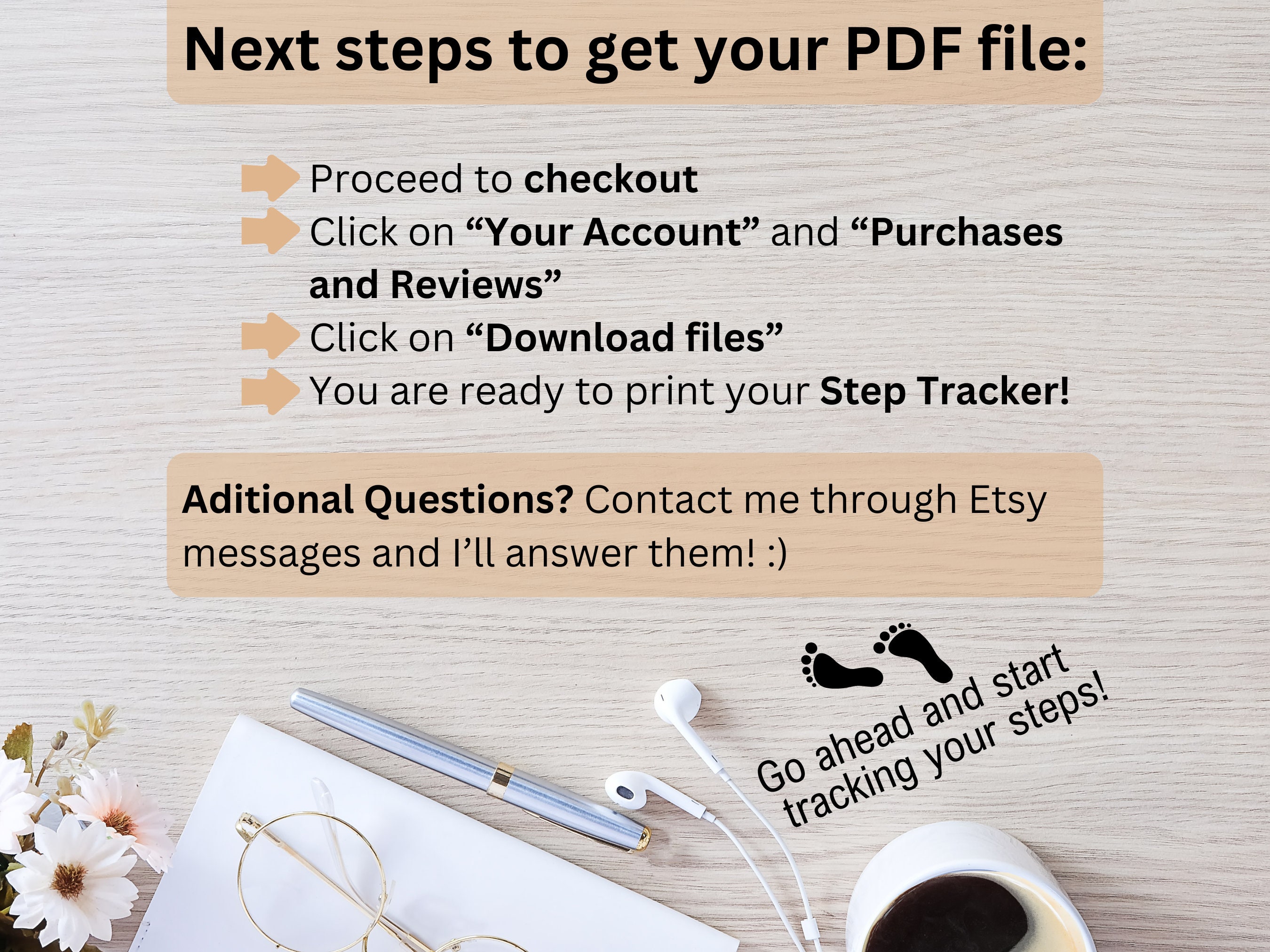 Step Tracker Printable Step Tracker A5, A4 & Letter Journal Page Step ...