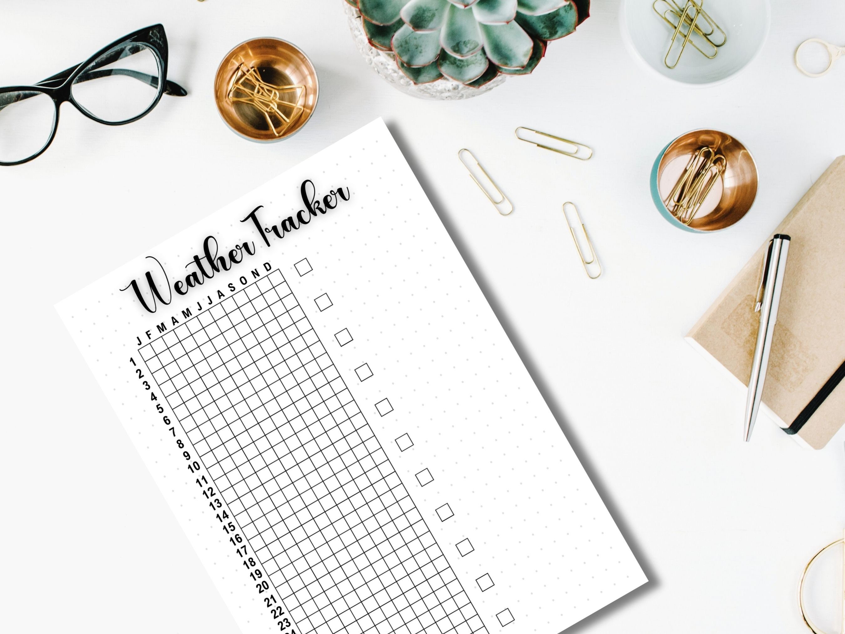 Weather Tracker Printable Weather Tracker A5, A4 & Letter Journal Page ...